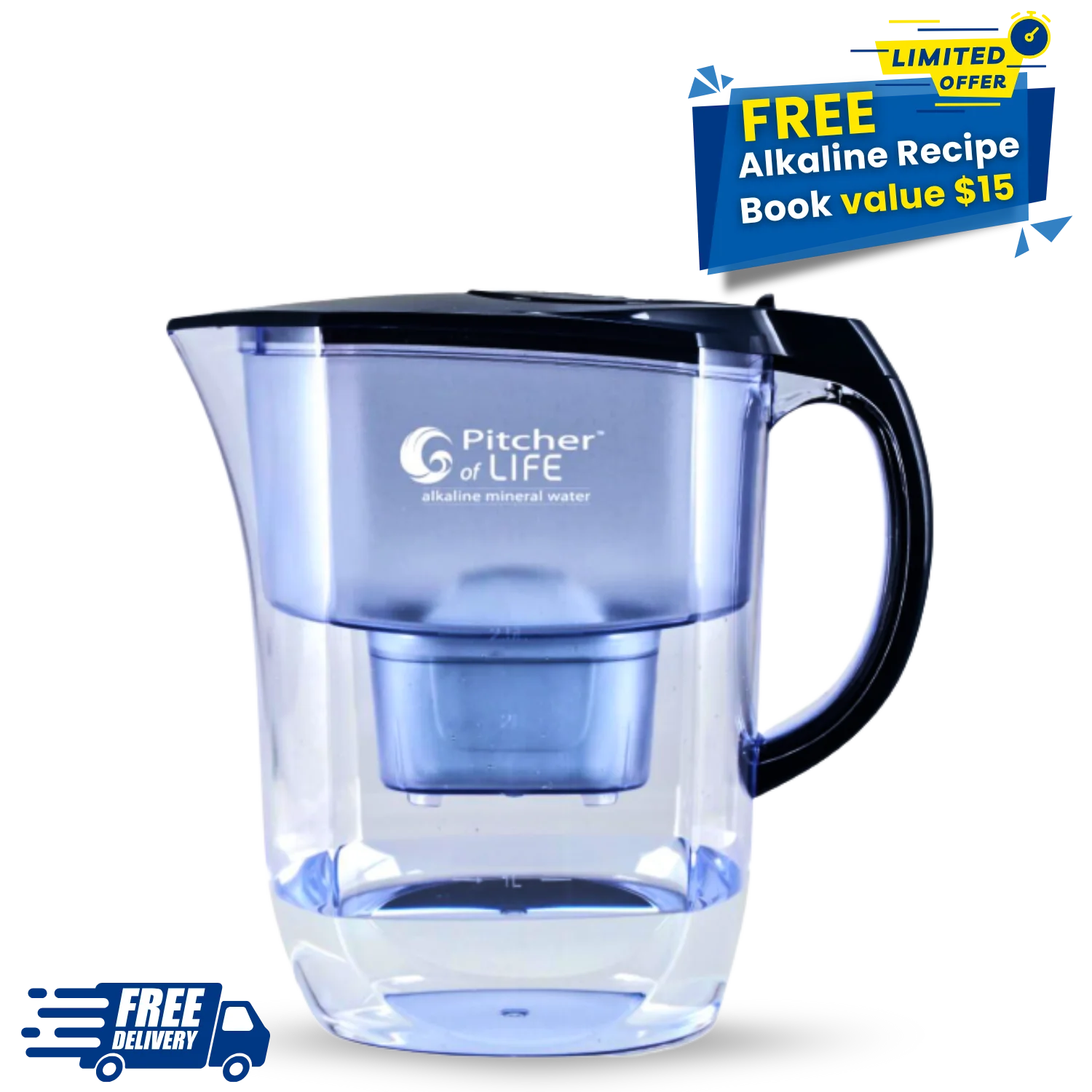 Alkaline Water PITCHER OF LIFE™ Improved 2026 - Alkalizes Water