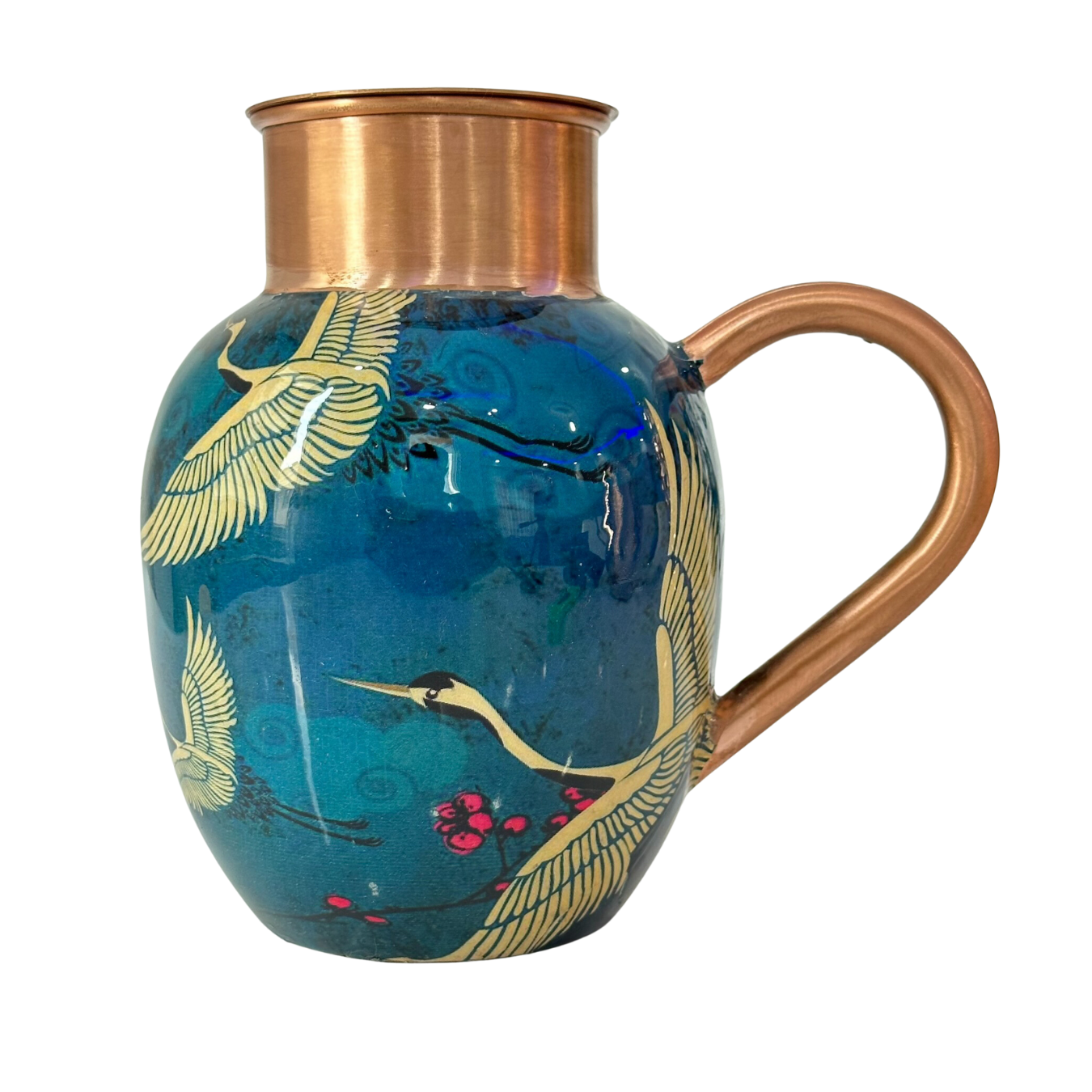 Pitcher of Life 1500mL Copper Pitcher - White Birds Design