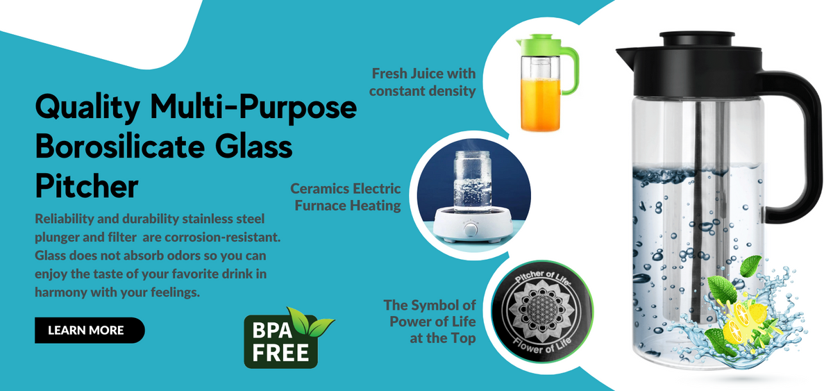 Borosilicate Glass Water Pitcher with Infuser 1.5 Liter