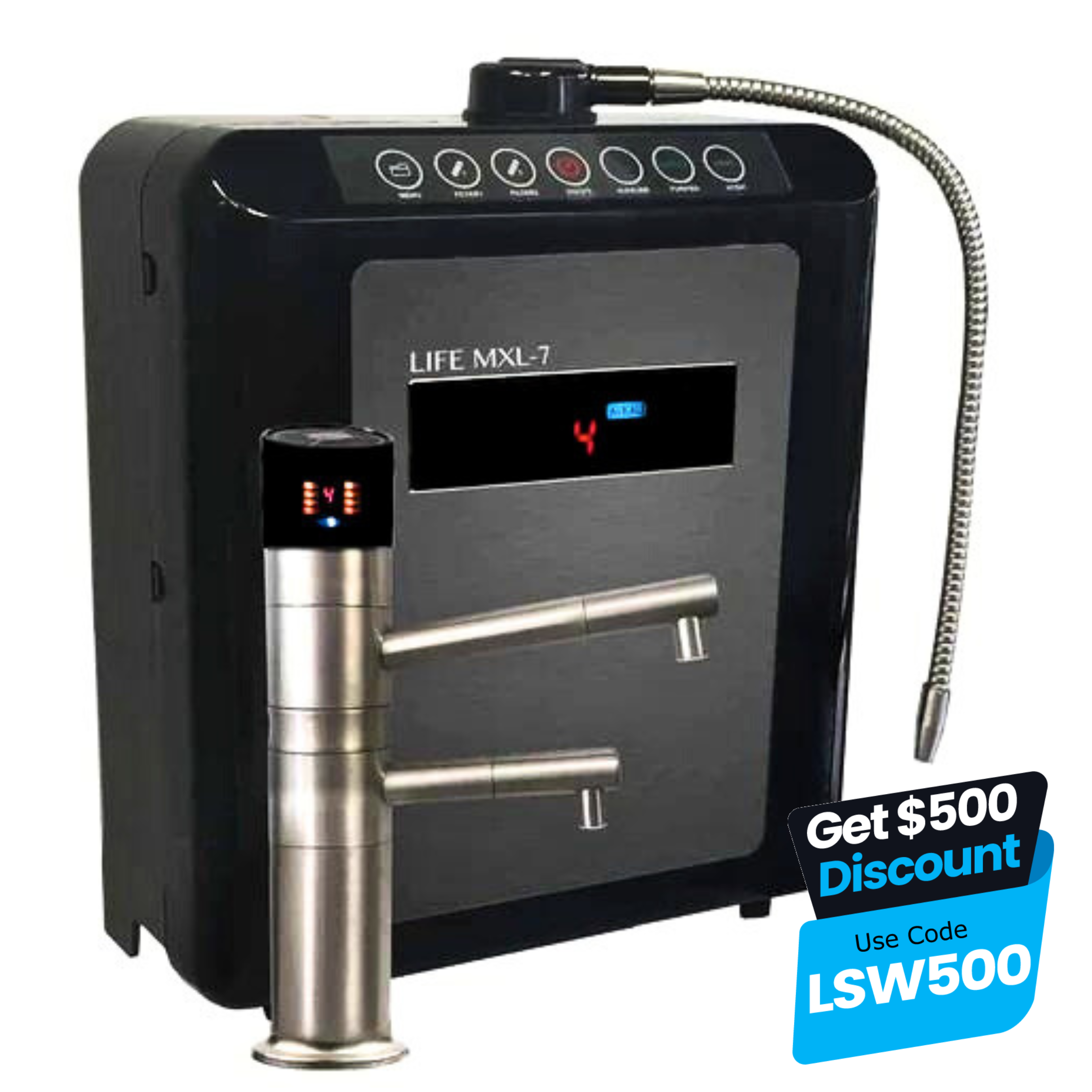 LIFE IONIZER MXL-7™ UNDERCOUNTER ALKALINE WATER IONIZER HYDROGEN UNIT ...
